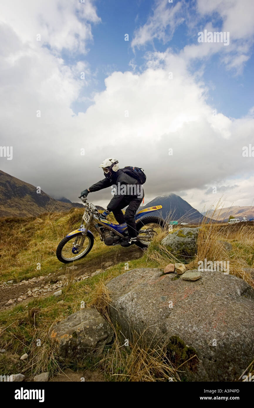 Motorcycle Trials Bike competing in Scottish Six Day Trial Stock Photo ...