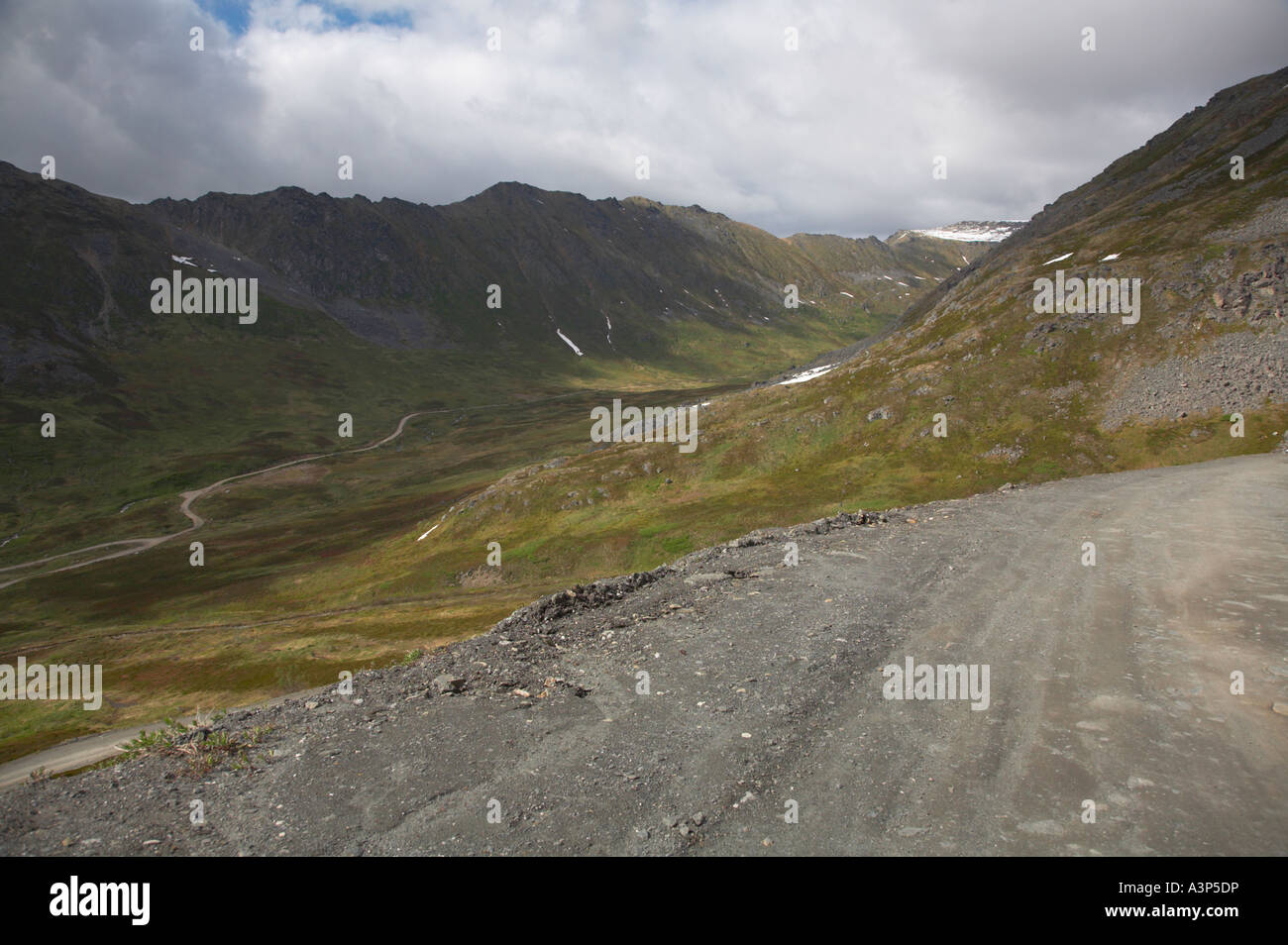 Hatcher Pass Road also known as Fishhook Willow Road, Alaska Stock ...