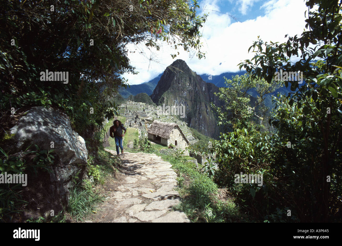 Peru, Ancient Inkapath in Machu Pichu Stock Photo - Alamy