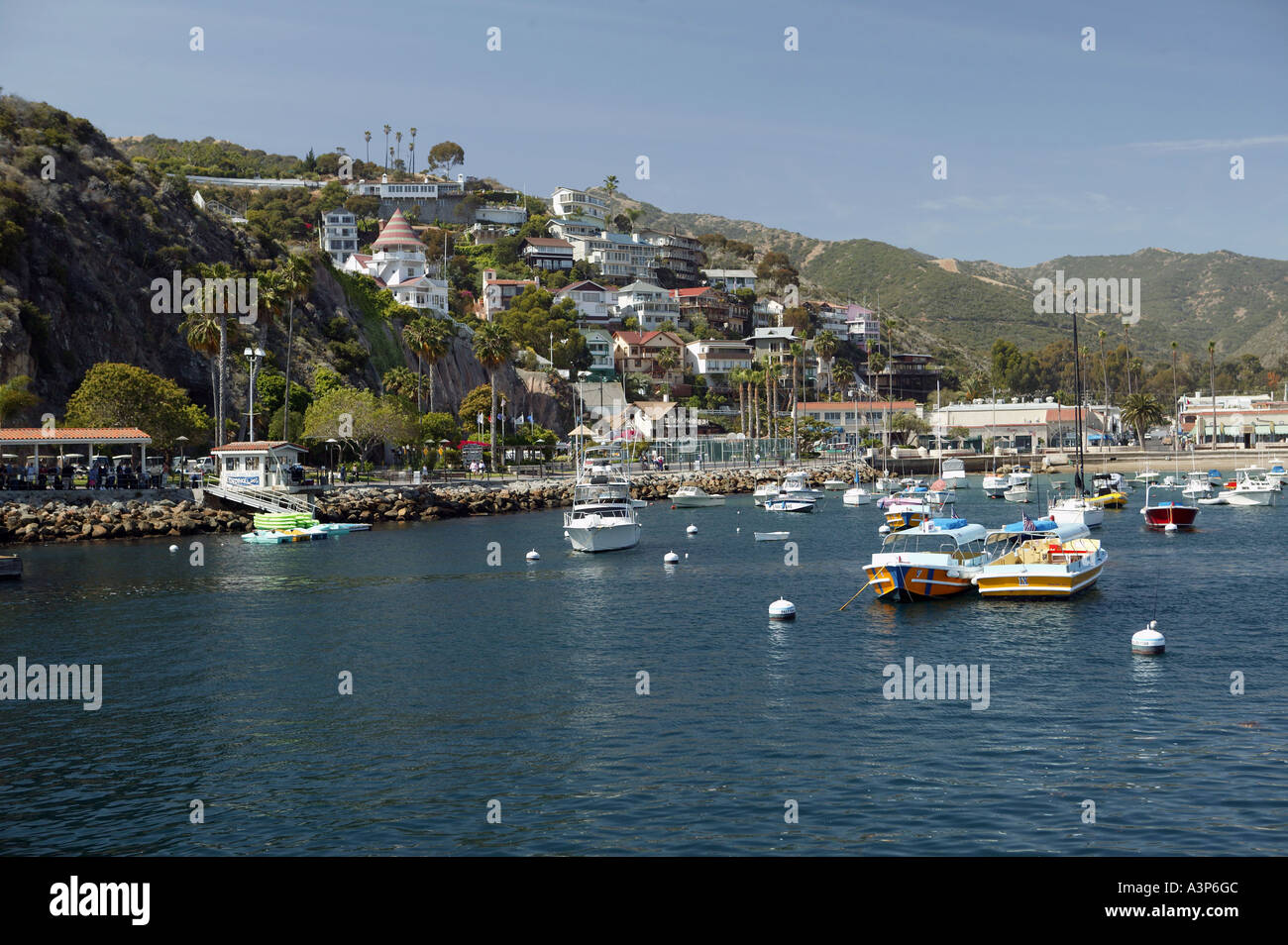 USA port and coastline of Avalon Stock Photo - Alamy