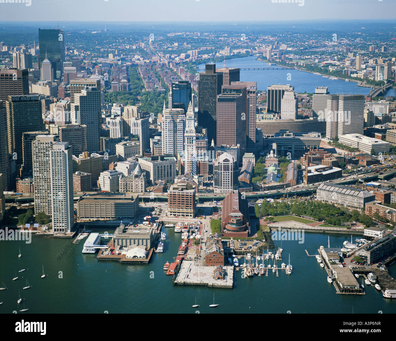 Boston harbor aerial hi-res stock photography and images - Alamy