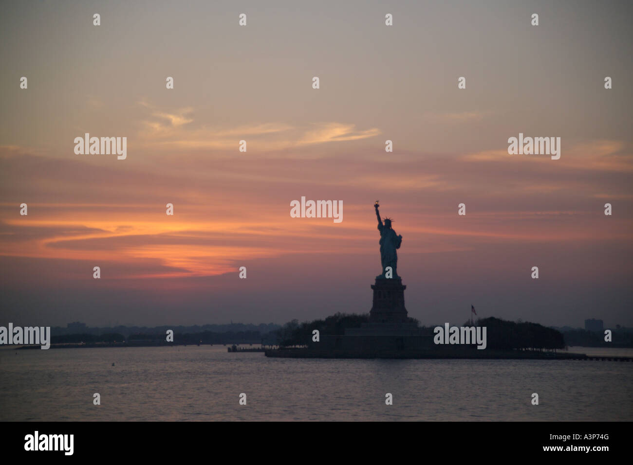 Statue of Liberty Sunset Stock Photo - Alamy