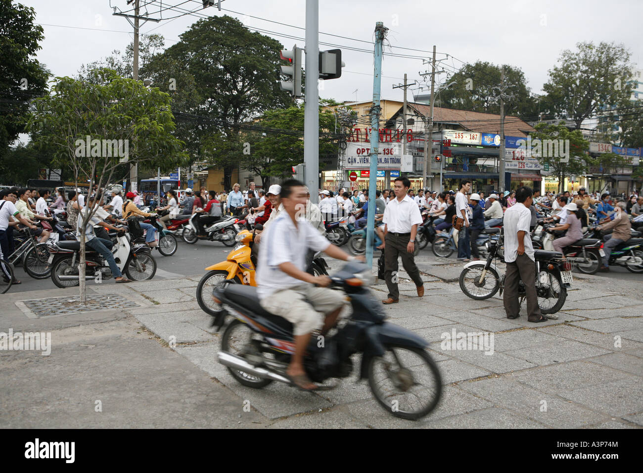 Traffic jam with motor bikes (Ho Chi Minh City, Vietnam, 2006 Stock ...