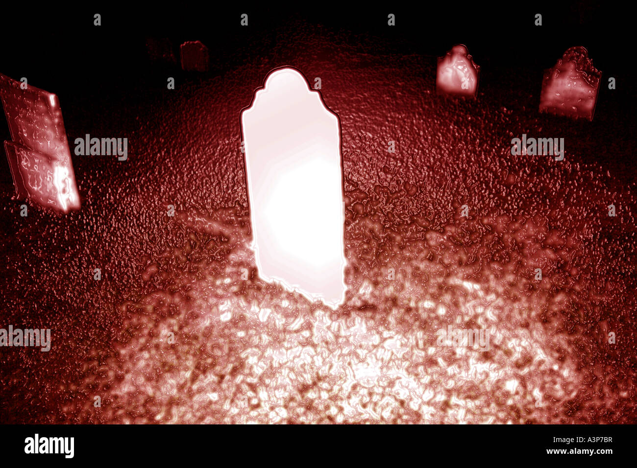 Cemetery in Red Stock Photo - Alamy