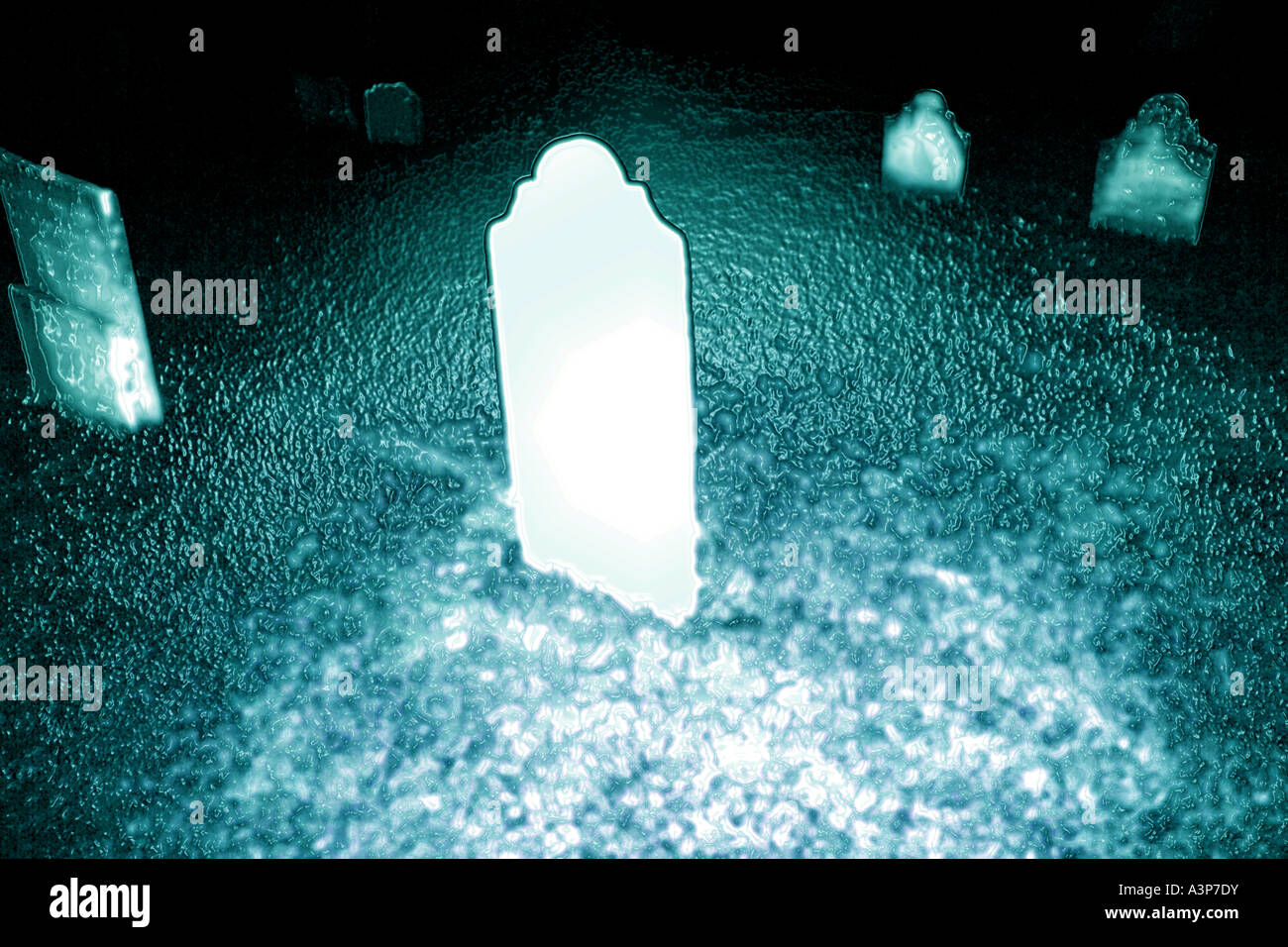 Cemetary in Blue Stock Photo - Alamy