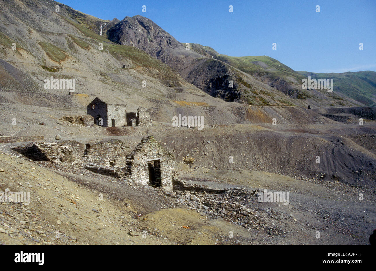 Surface remains at Cwmystwyth mines Mid Wales UK Stock Photo - Alamy