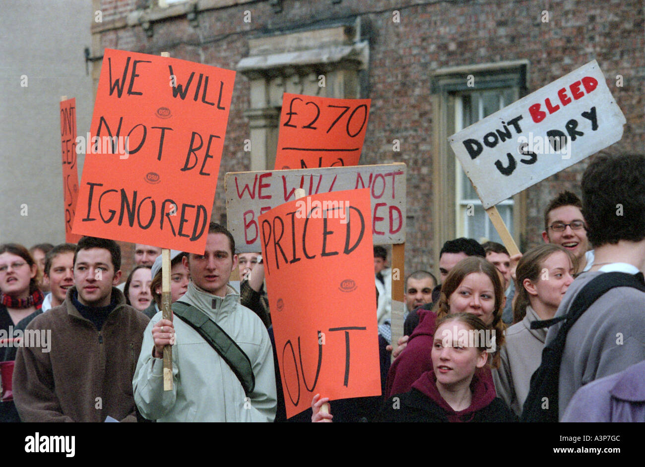 Student protest against top up University fees Stock Photo - Alamy