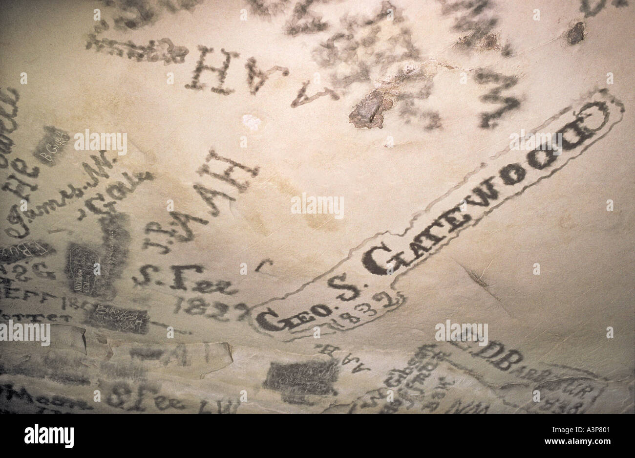 Cave historic graffiti roof old usa hi-res stock photography and images ...
