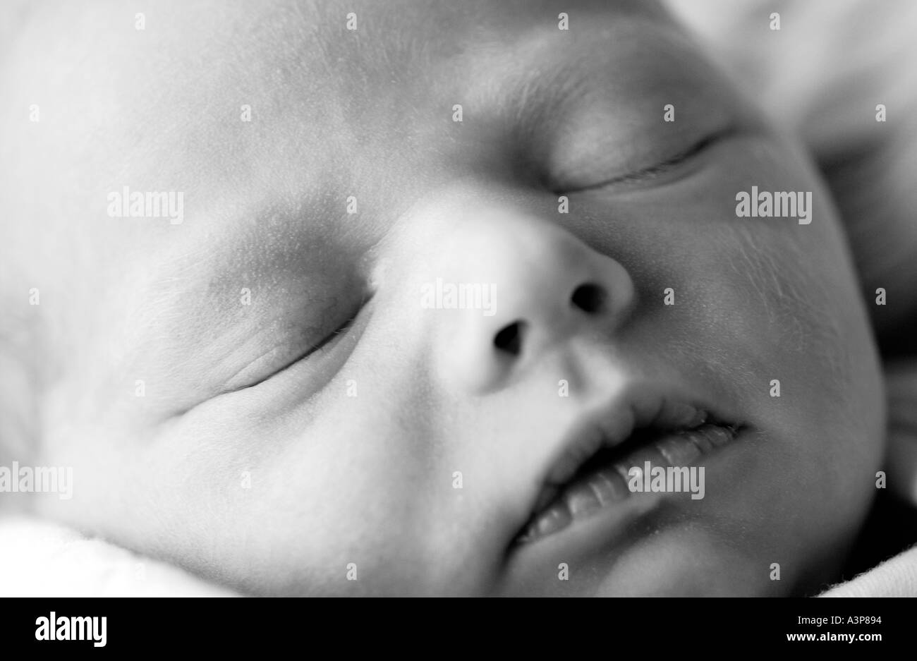 Precious sleeping baby black white hi-res stock photography and images ...