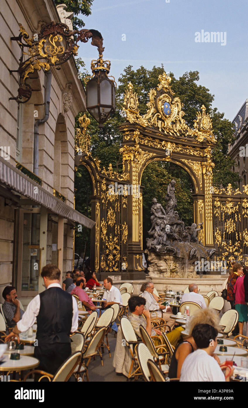 France Nancy Place Stanislas cafe decorative gate Stock Photo - Alamy
