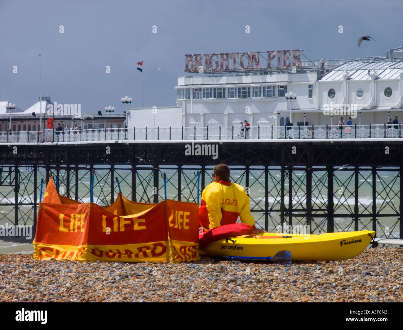 Brighton beach life guard hi-res stock photography and images - Alamy