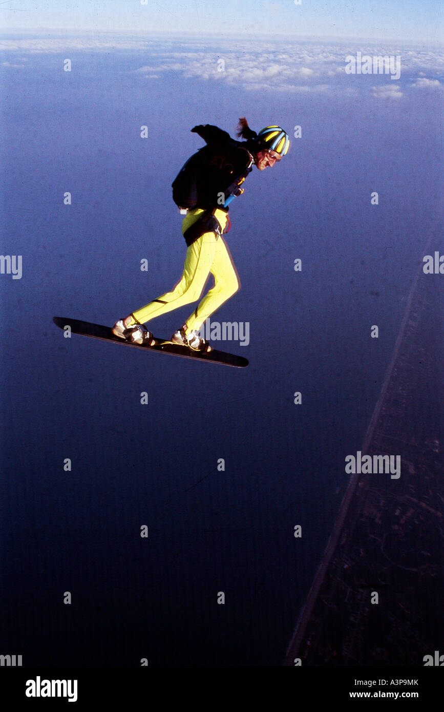 sky surfing flying through the air on a board Stock Photo - Alamy