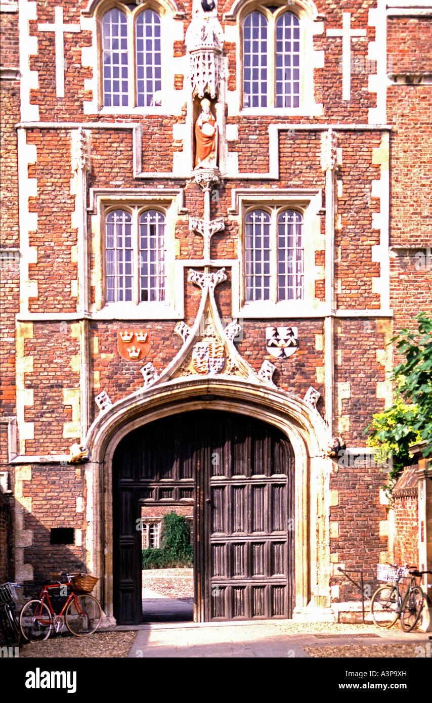 Main gate Jesus College Cambridge Cambridgeshire England Stock Photo ...