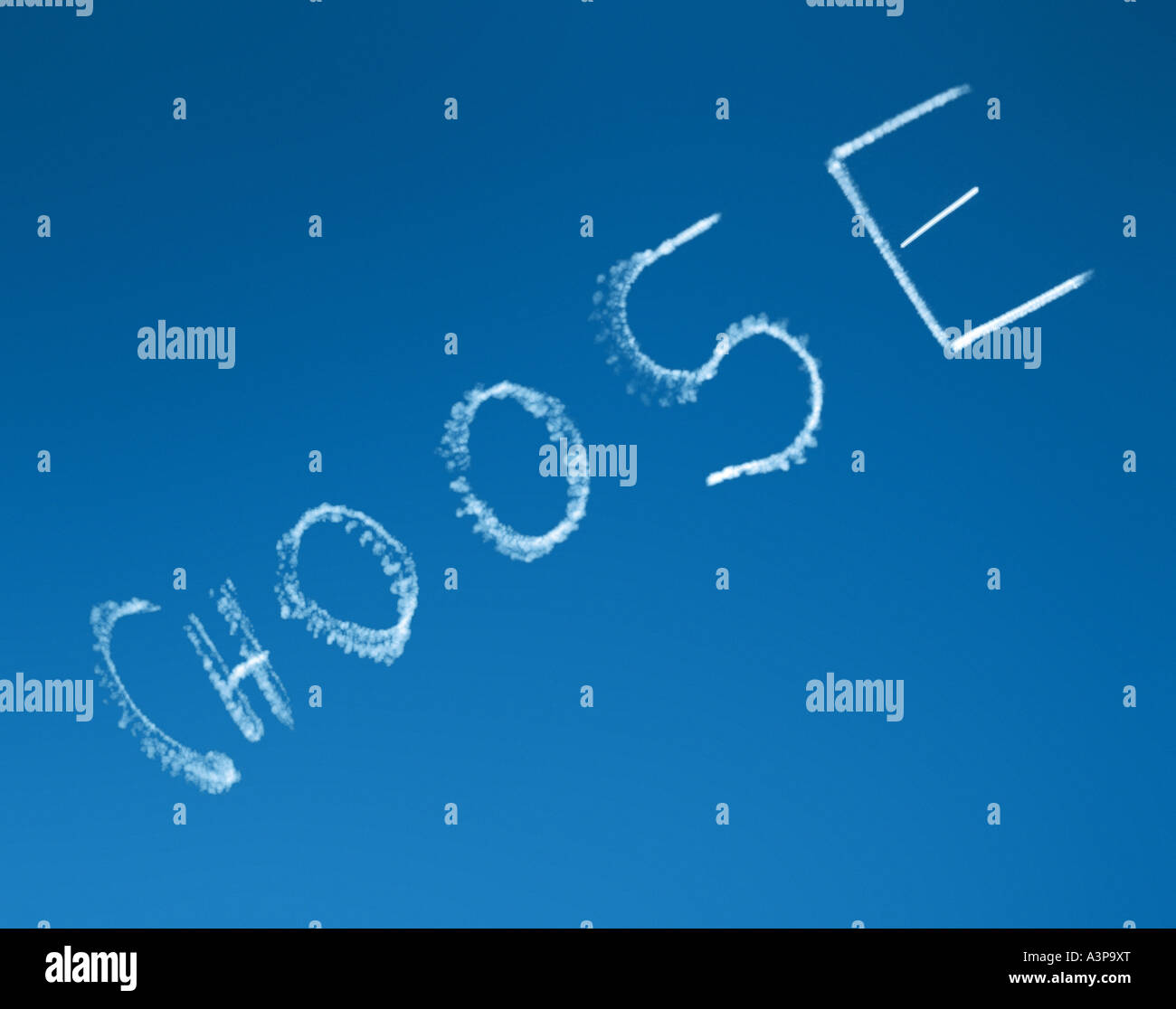 Skywritten word choose - entire message was "who will she choose ...