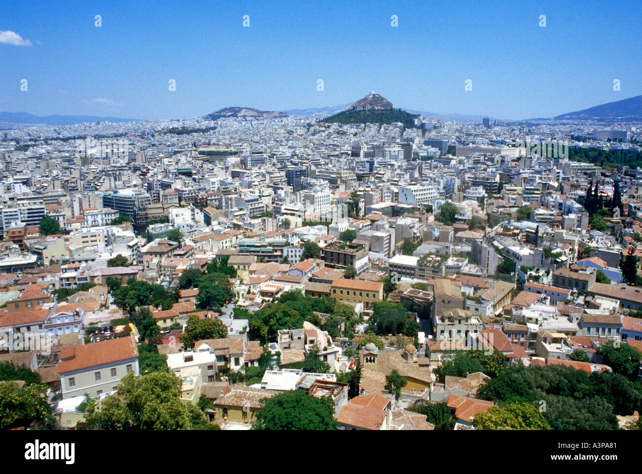 Aerial view of Athens Greece Stock Photo - Alamy