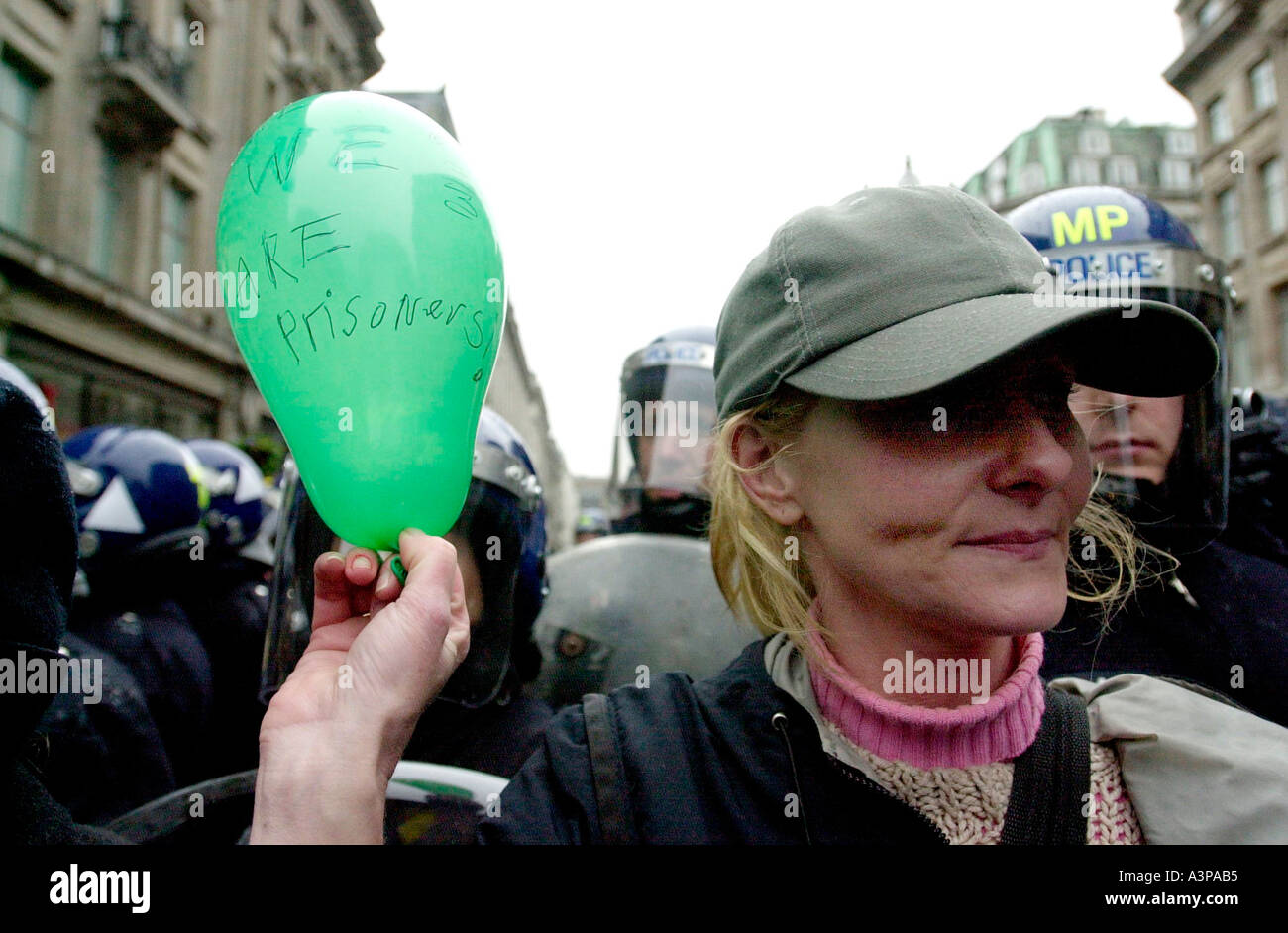 May Day protests London UK 2001 Stock Photo - Alamy