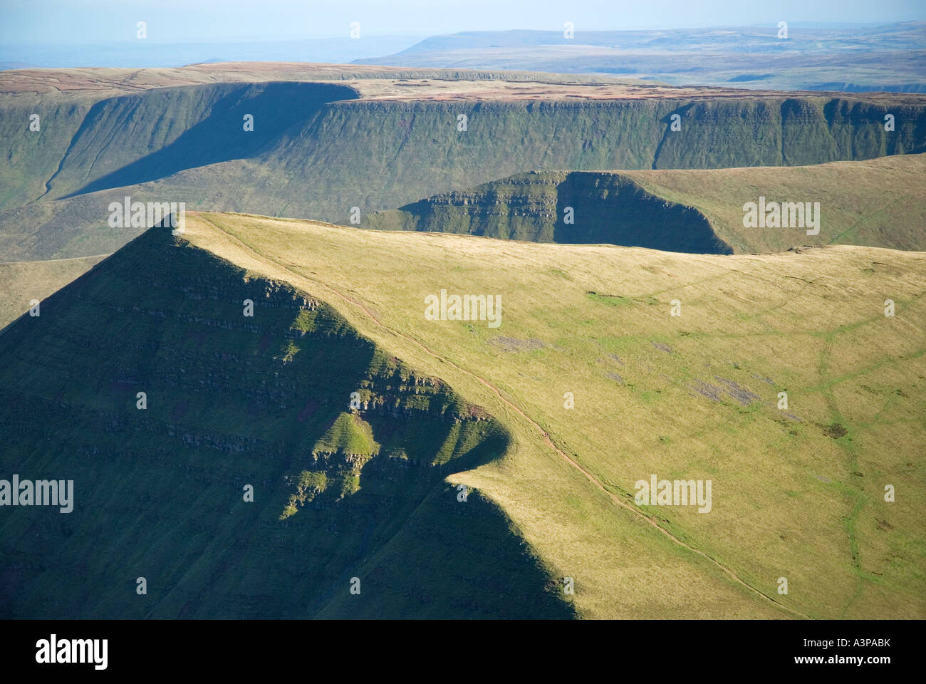 rugged mountain terrain of Brecon Beacons national park, Wales Stock ...