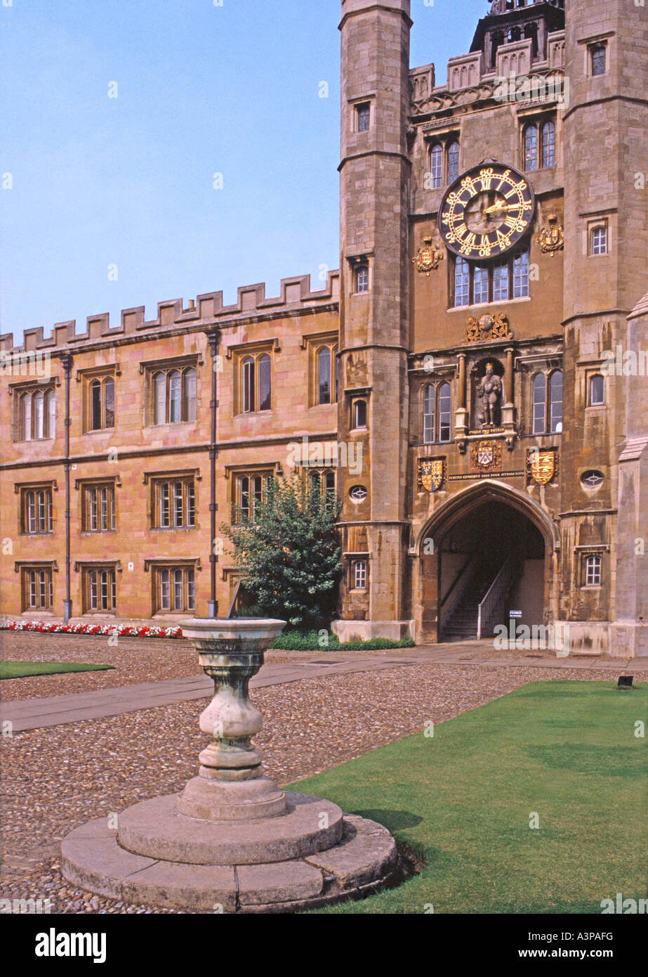 The Great Court, Trinity College, University of Cambridge Stock Photo ...