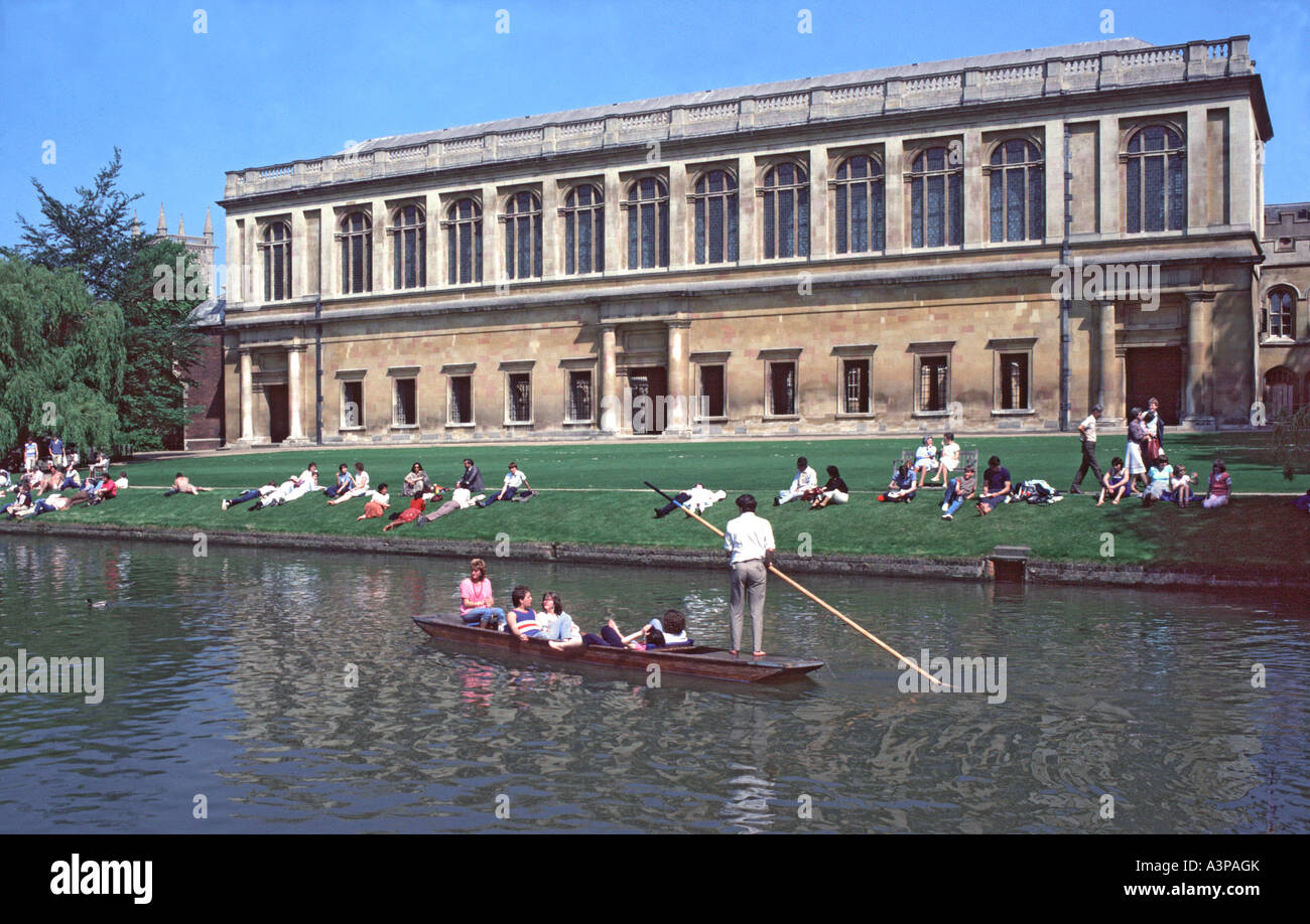 The Backs, Cambridge showing the Wren Library of Trinity College, and ...