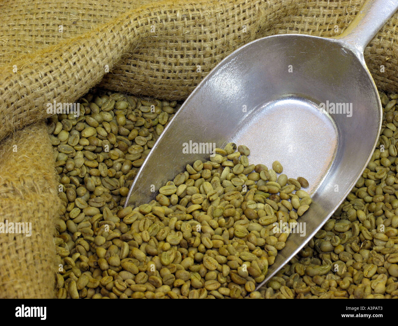 coffee beans in sack Stock Photo - Alamy