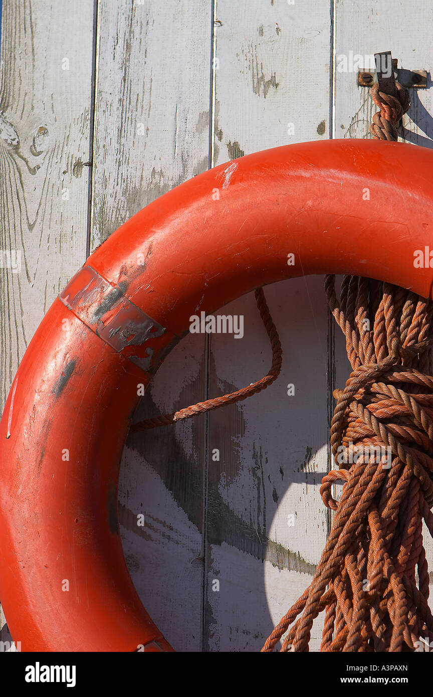 Life buoy on beach hi-res stock photography and images - Alamy