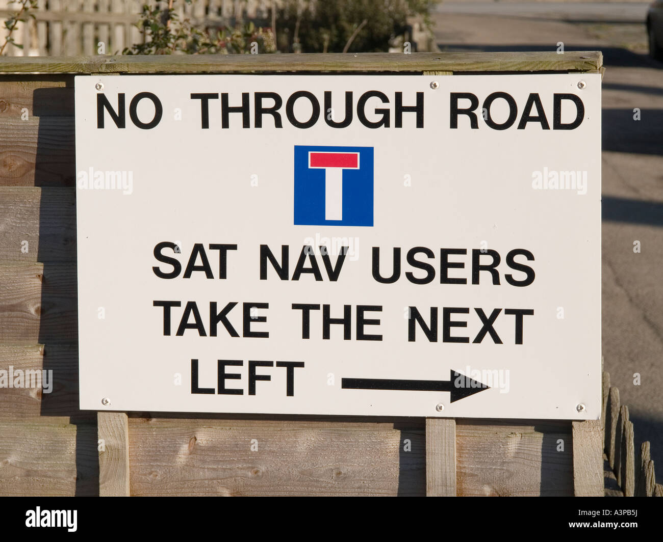 Warning sign for misguided Sat Nav users in Helmsley, North Yorkshire ...