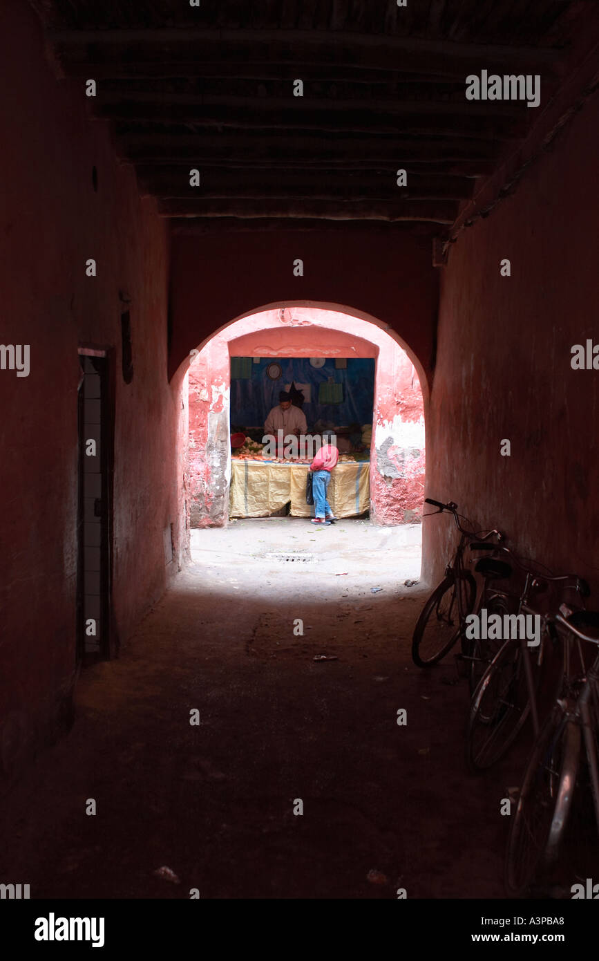 Boy at market stall souk marrakech morocco africa Stock Photo - Alamy