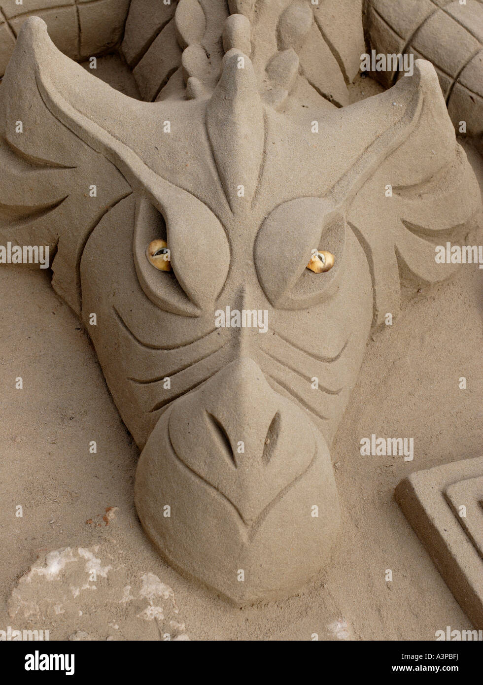 Dragon sand sculpture Stock Photo - Alamy