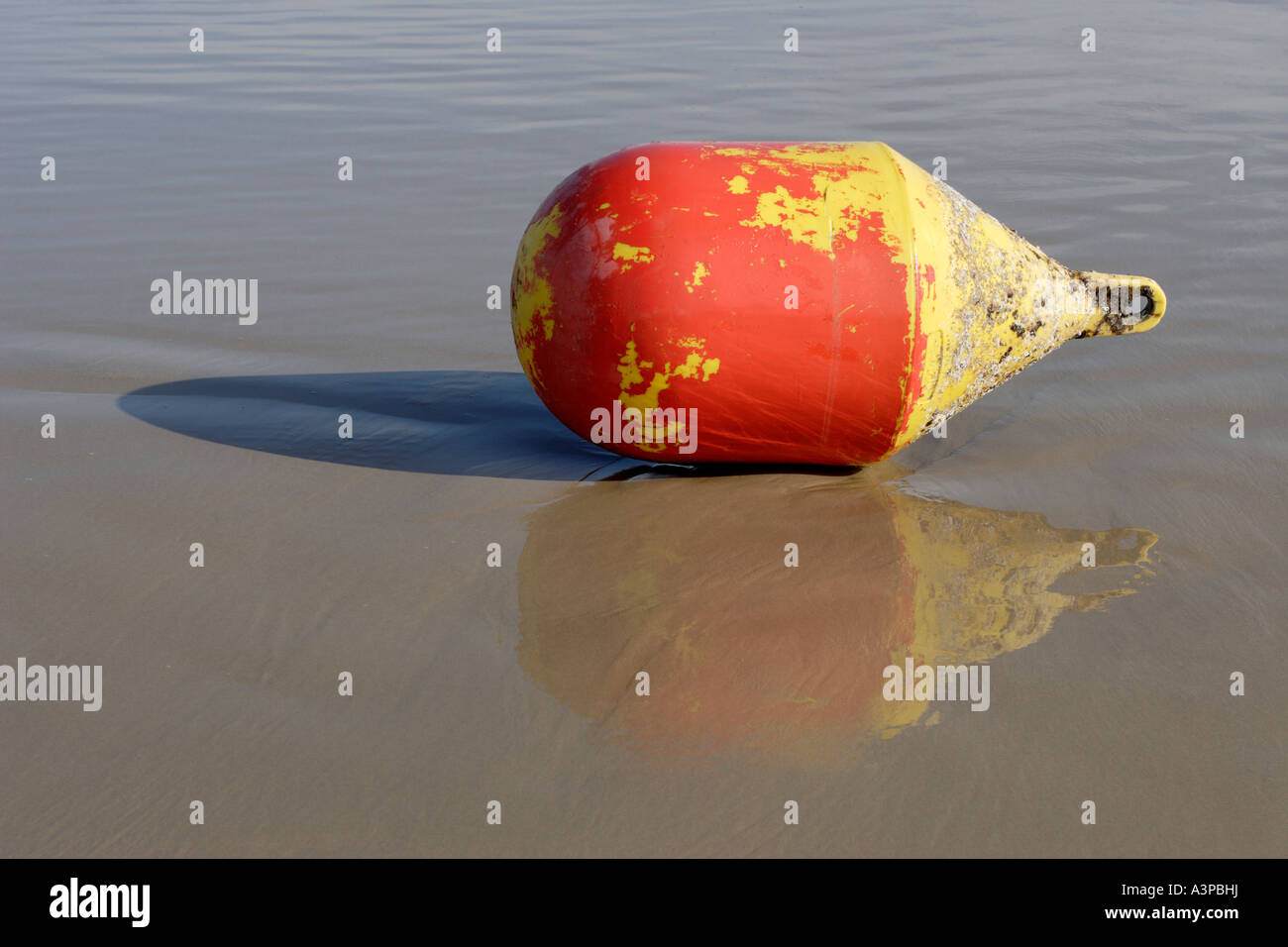Navigation buoy washed up on Spanish beach Stock Photo - Alamy