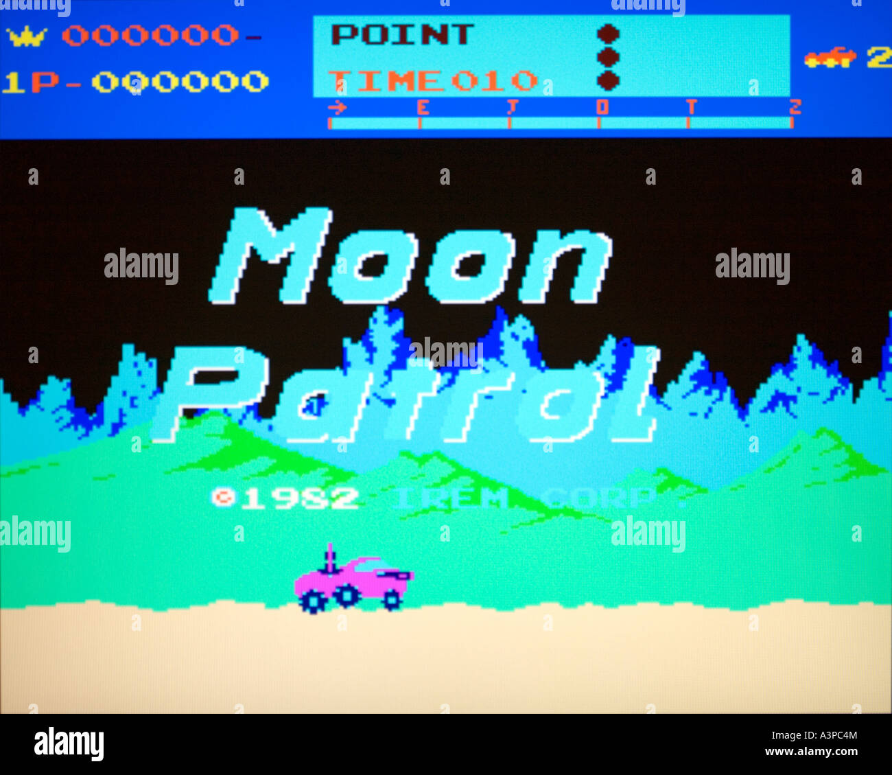 Moon Patrol Irem Corp 1982 vintage arcade videogame screenshot ...