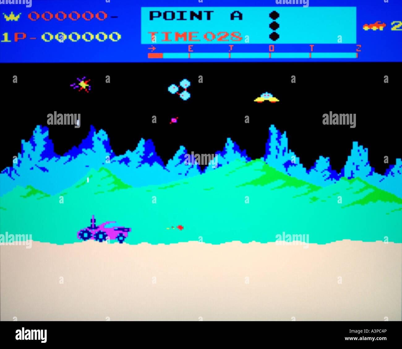 Moon Patrol Irem Corp 1982 vintage arcade videogame screenshot ...