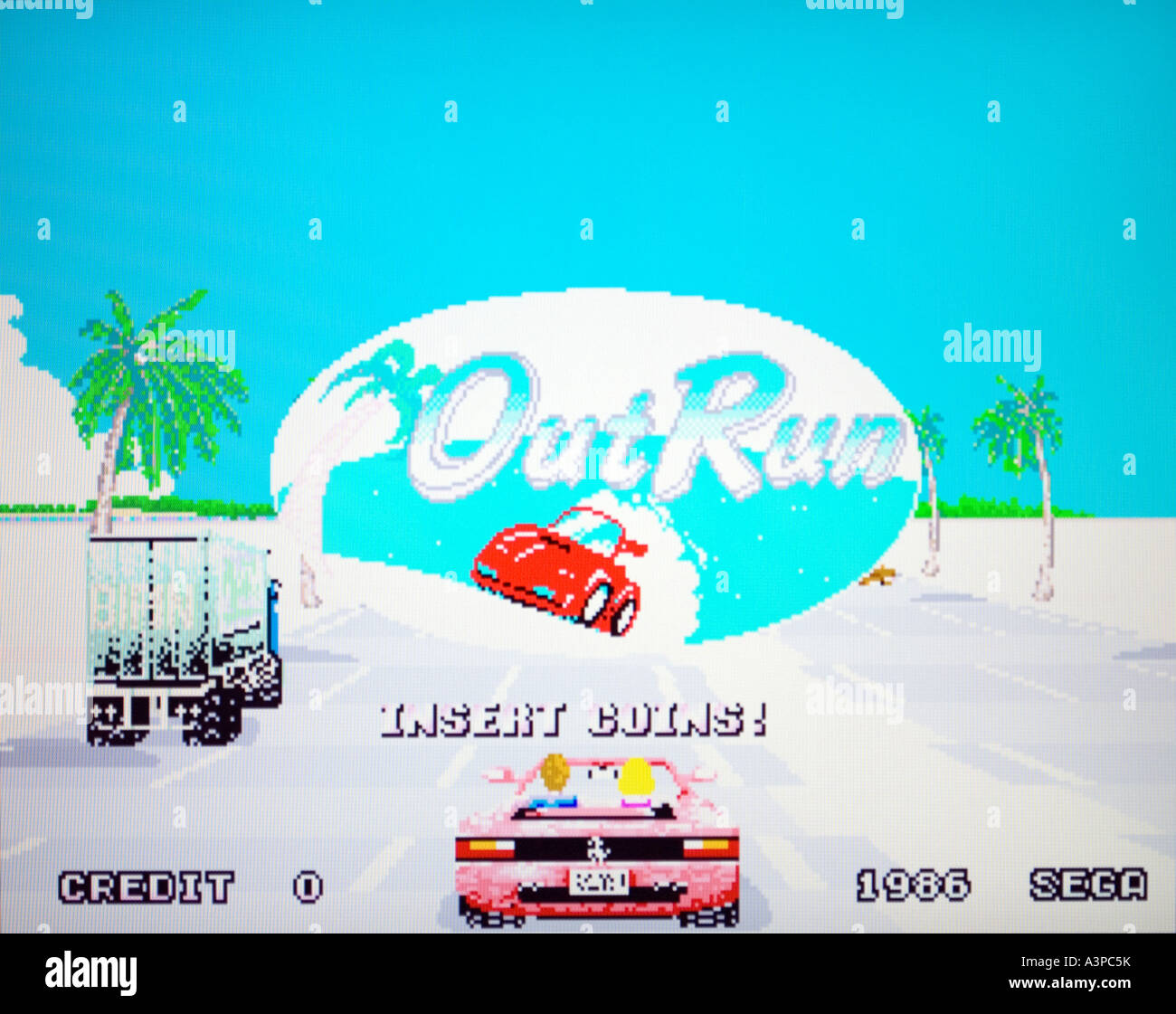 Out Run Outrun Sega 1986 vintage arcade videogame screenshot EDITORIAL ...