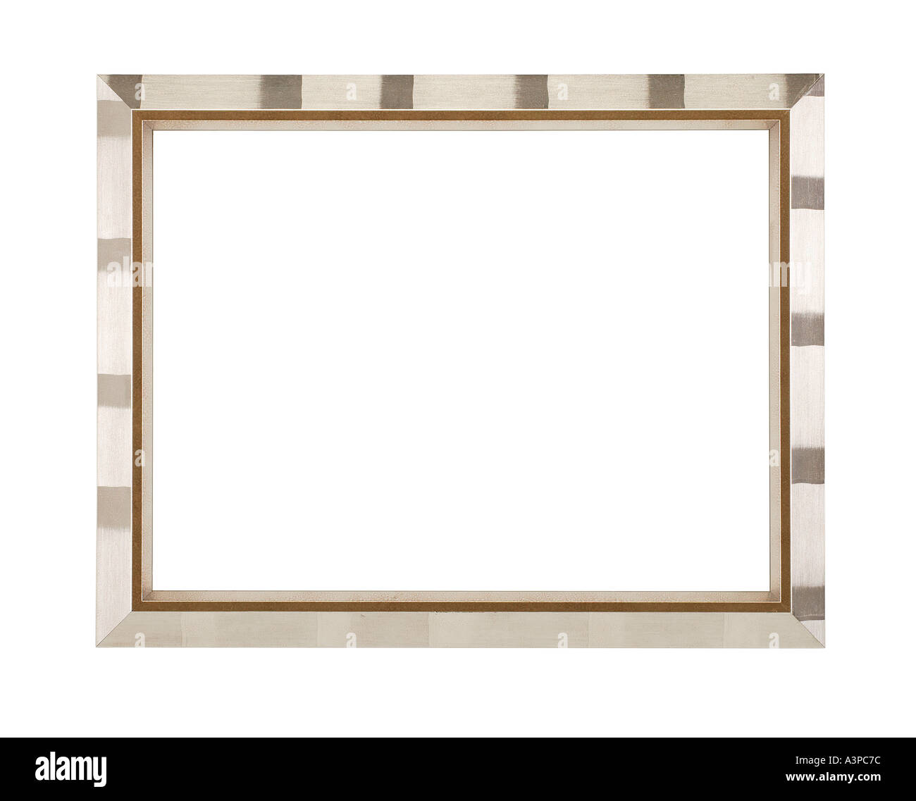 SILVER ALUMINIUM PICTURE FRAME ON WHITE BACKGROUND Stock Photo - Alamy