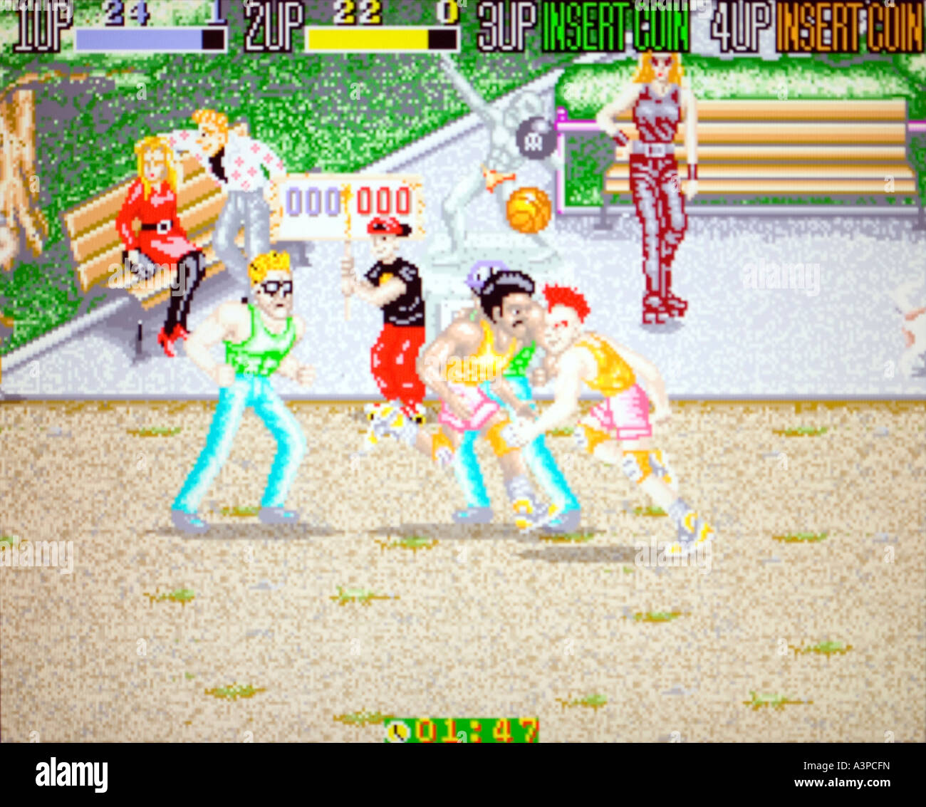 Punk Shot Konami 1990 vintage arcade videogame screenshot EDITORIAL USE ...