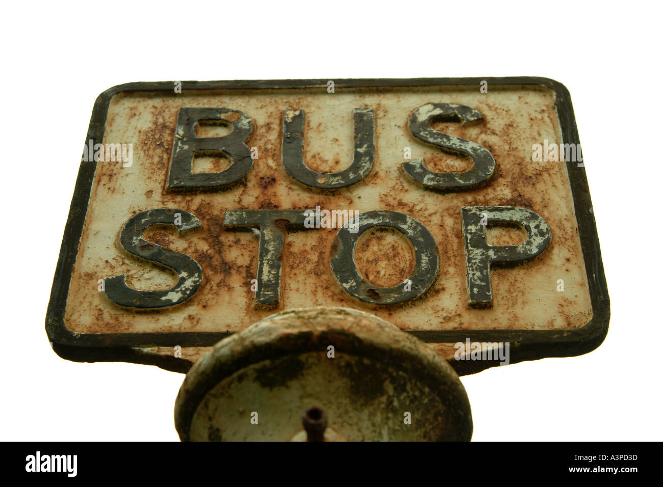 Rusting old Bus Stop sign Nr Carterton Oxfordshire England UK Europe ...