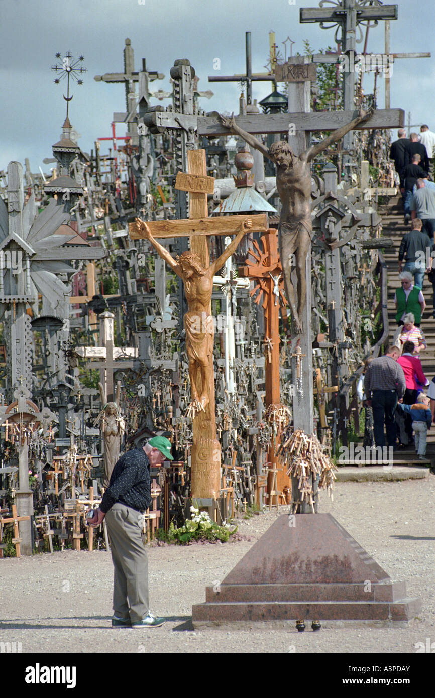 Pilgrims on the Hill of Crosses, Lithuania Stock Photo - Alamy