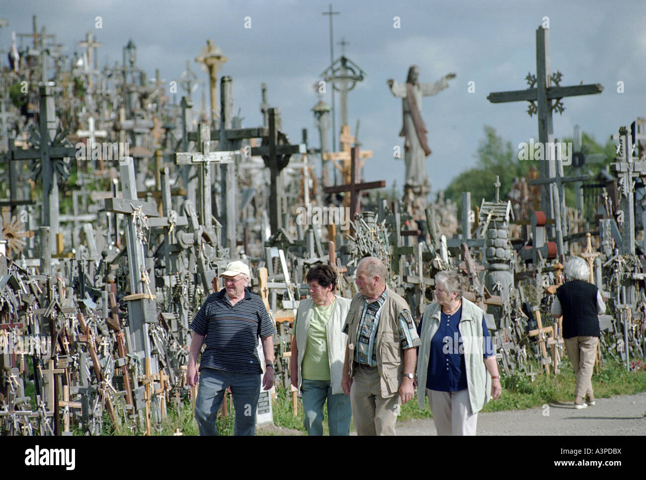Pilgrims on the Hill of Crosses, Lithuania Stock Photo - Alamy