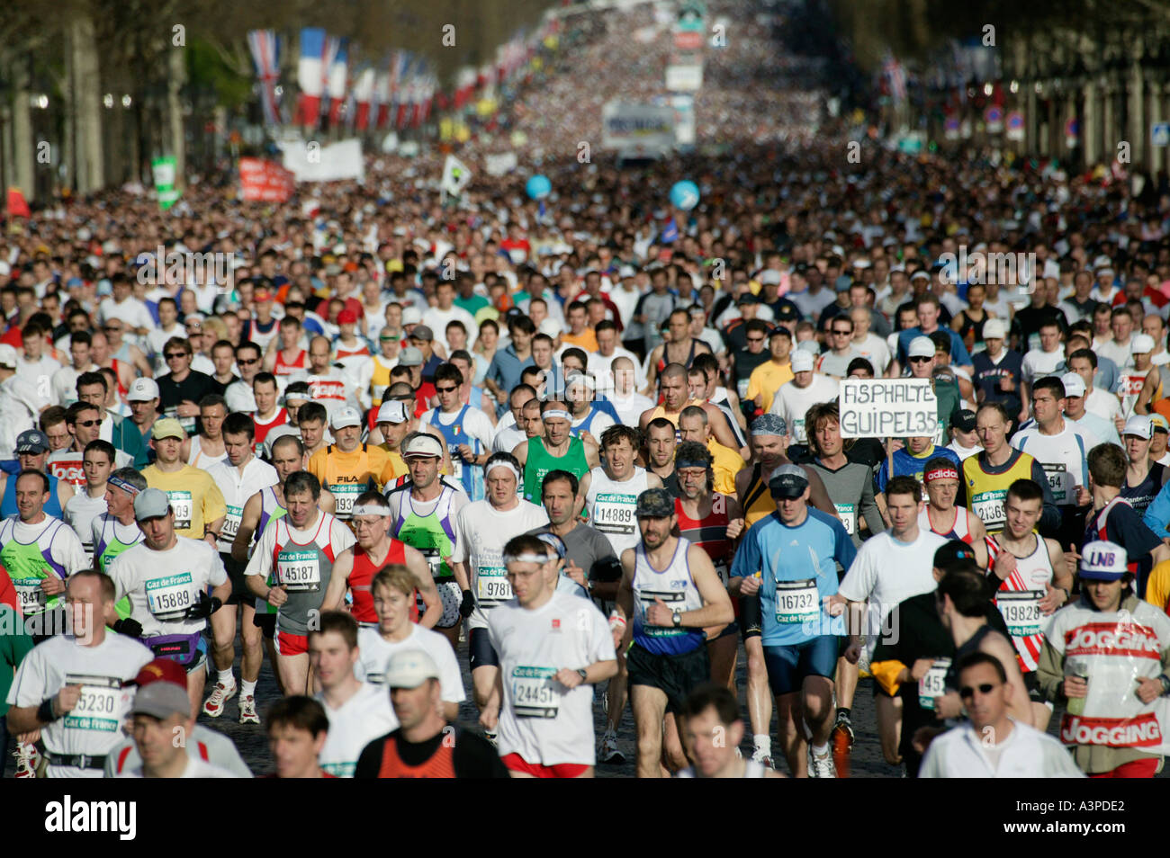 View of the Champs Elysees avenue in Paris start of the 28th Paris ...
