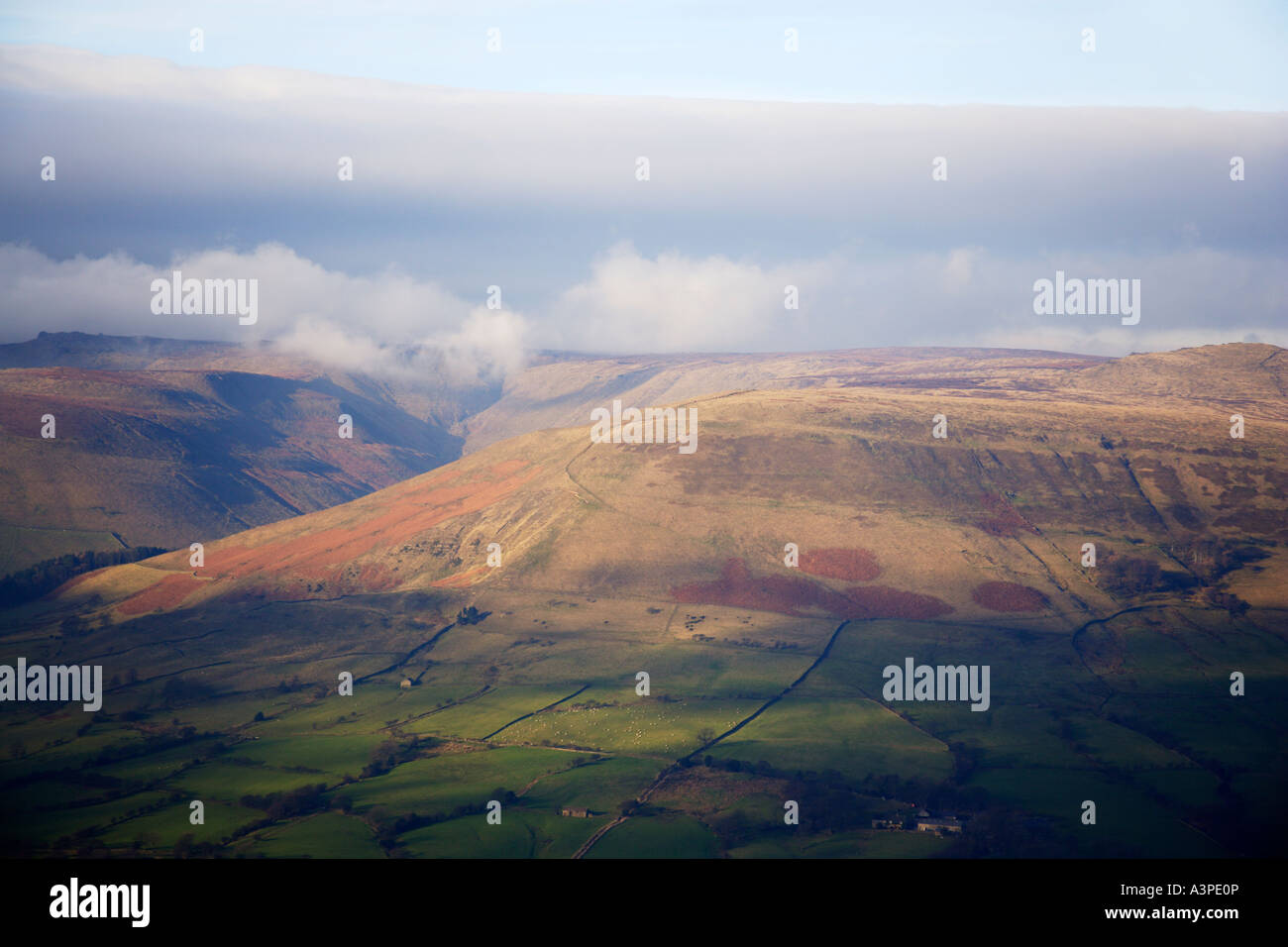 Vale of Edale Viewed from Mam Tor near Castleton in Derbyshire Stock ...