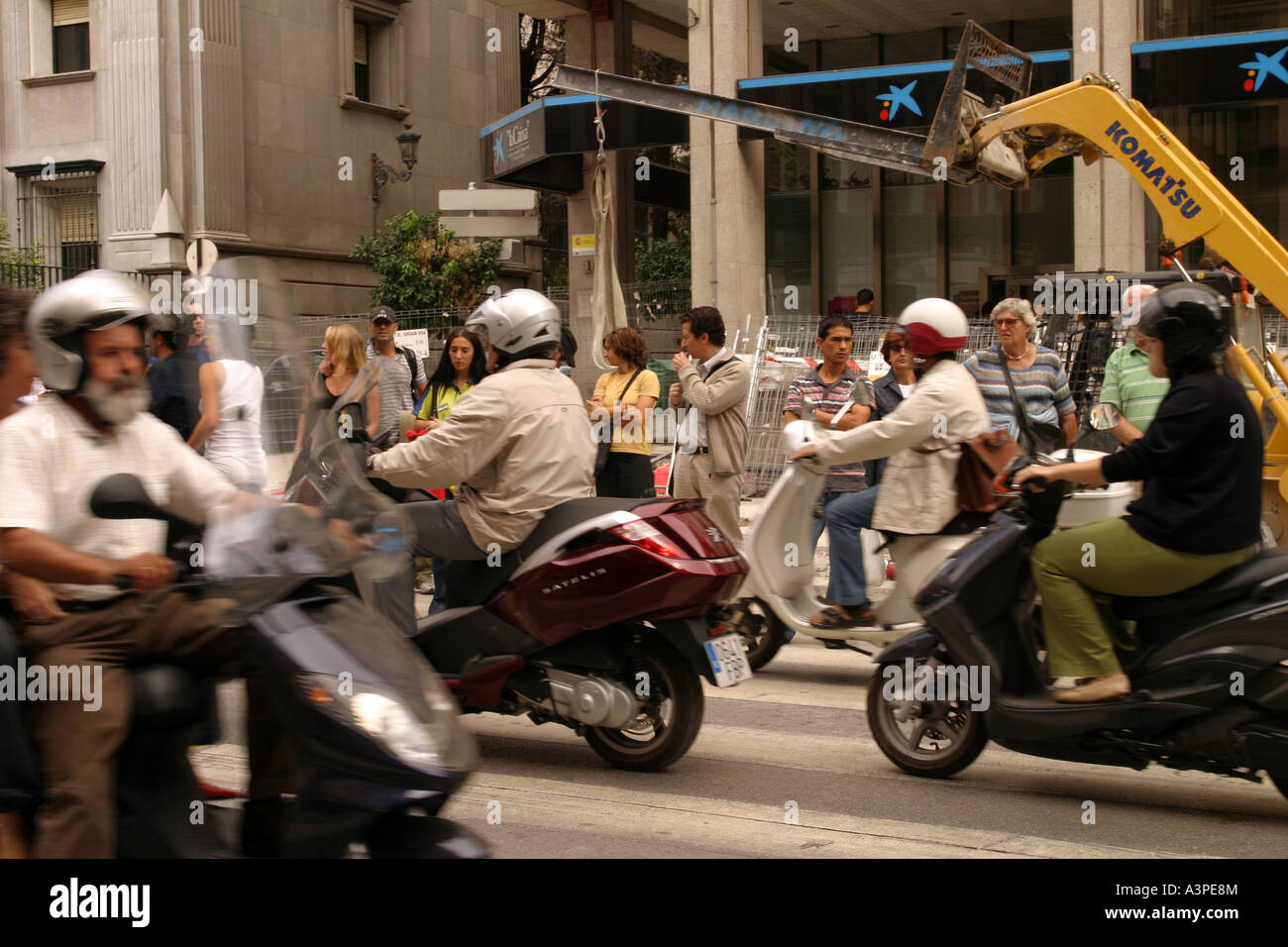 Rush hour, one of main streets in Granada, Spain Stock Photo - Alamy