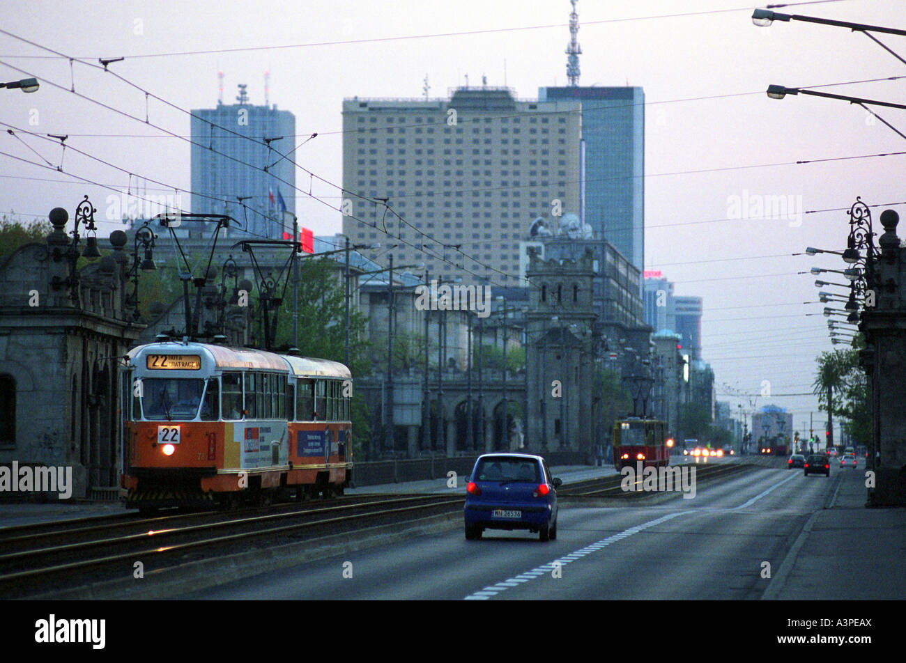 Street scene in the centre of Warsaw, Poland Stock Photo - Alamy