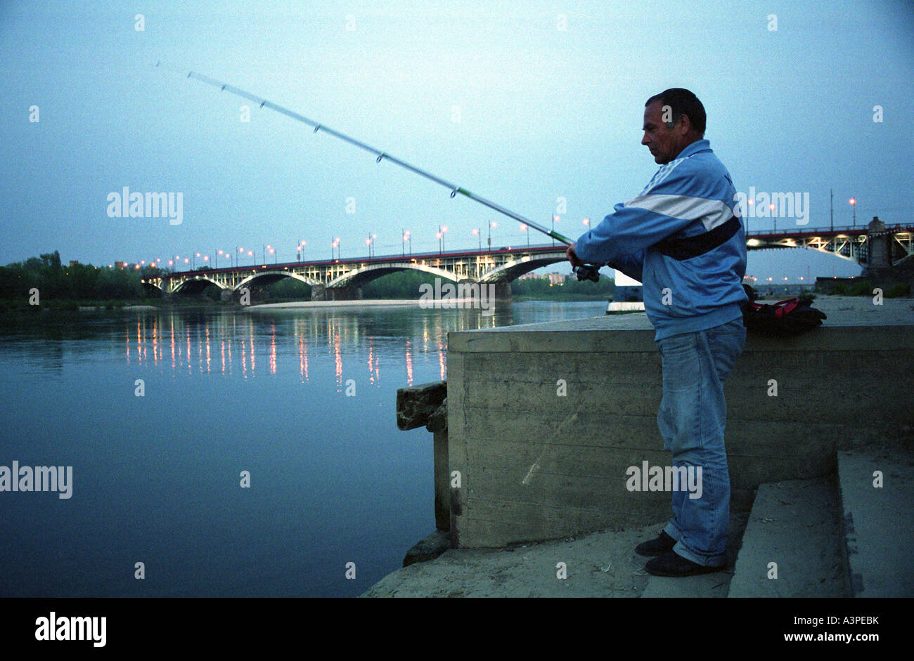 Vistula bridge fishing hi-res stock photography and images - Alamy