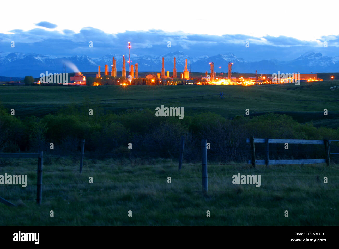 Horizontal Gas plant in the Foothills of the Rocky Mountains Canada ...