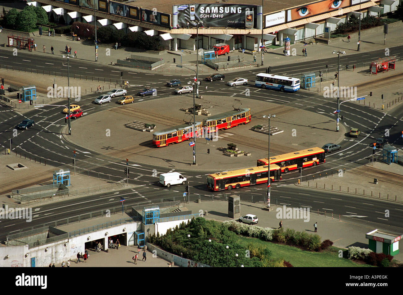 The Dmowski roundabout in the centre of Warsaw, Poland Stock Photo - Alamy