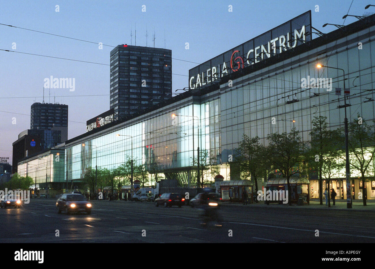 The Galeria Centrum store in Warsaw in the evening, Poland Stock Photo ...