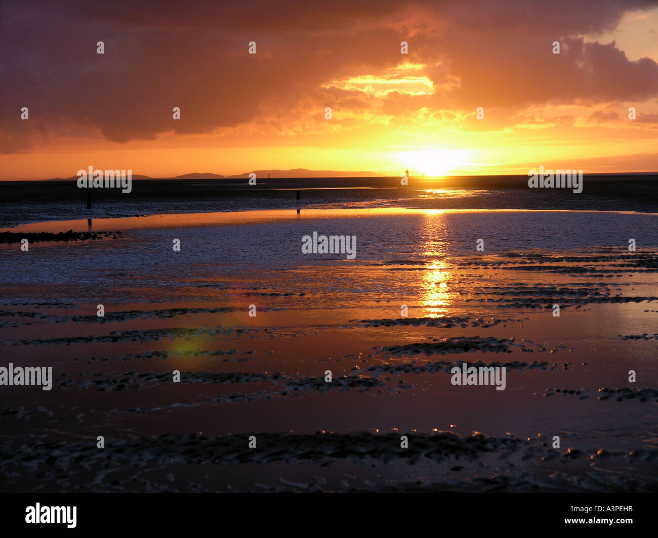Sunset from Welsh Coast Stock Photo - Alamy