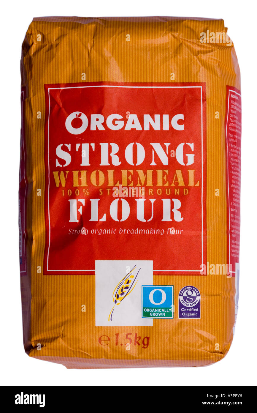 Bag of organic flour Stock Photo - Alamy
