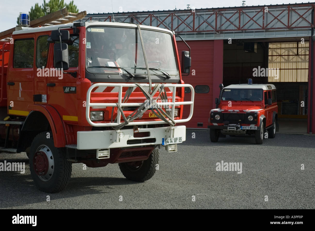 Fire appliances in a provincial french fire station Stock Photo - Alamy