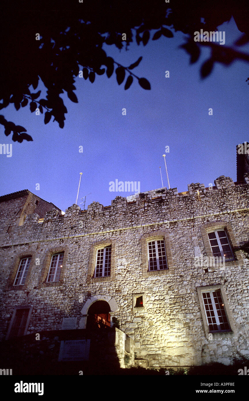 ANTIBES France, Picasso Museum, "Grimaldi Castle" Lit up at Night Stock ...