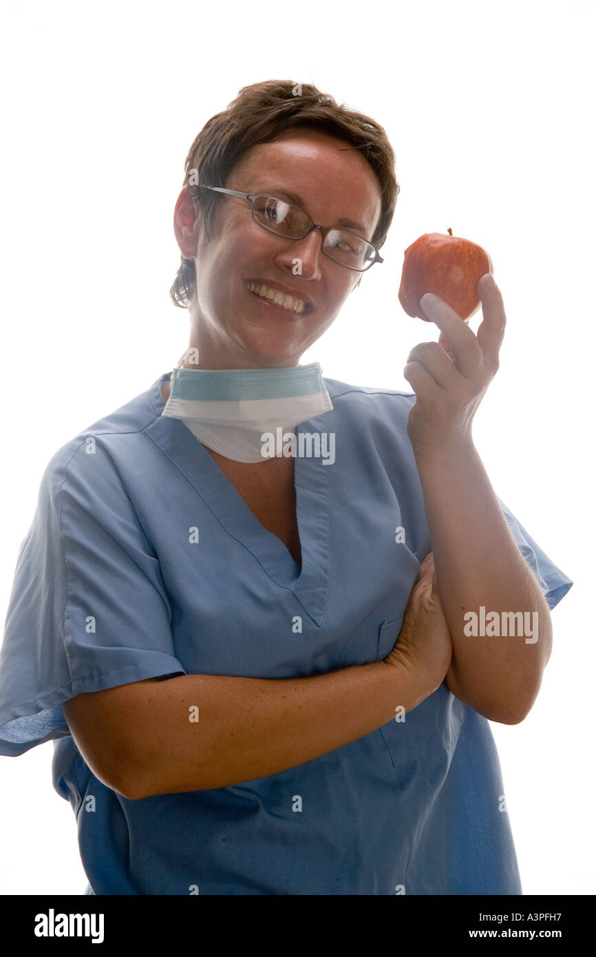 Doctor surgical mask woman apple hi-res stock photography and images ...
